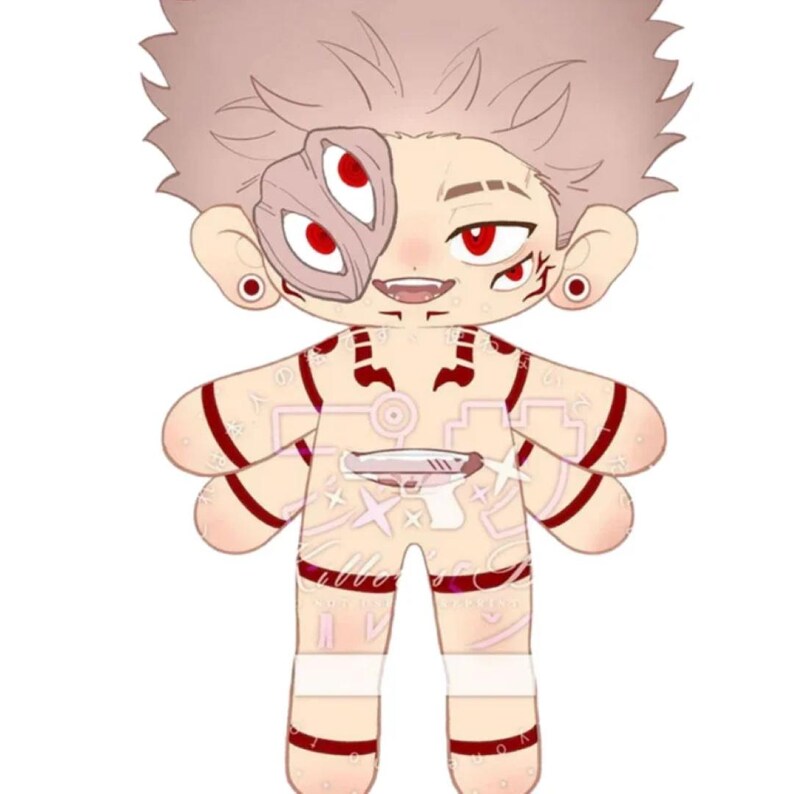 25cm Anime JK Ryomen Sukuna Kawaii Cosplay Plush Doll Body With ...