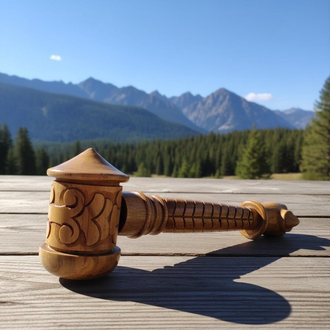 Handcrafted Wooden Gavel | Large Decorative Wood Mallet | 53 Cm Solid ...