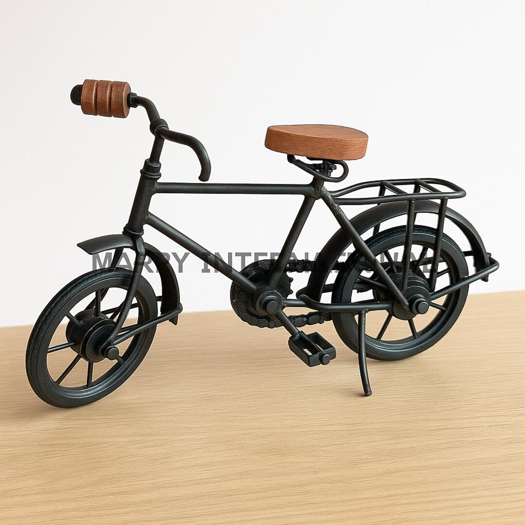 Vintage Miniature Bicycle Decor Handcrafted Iron and Wood Bike Model ...
