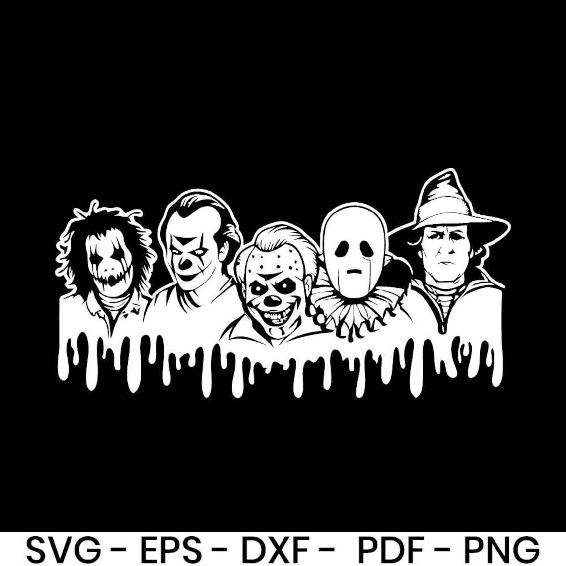 Horror Movie Svg, Dripping Face Icons Svg, Scary Halloween Killer Svg ...