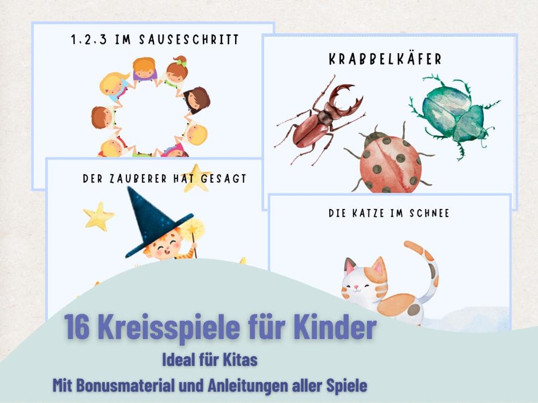 Circle Games Cards Kindergarten Daycare, Circle Game to Print, Circle ...