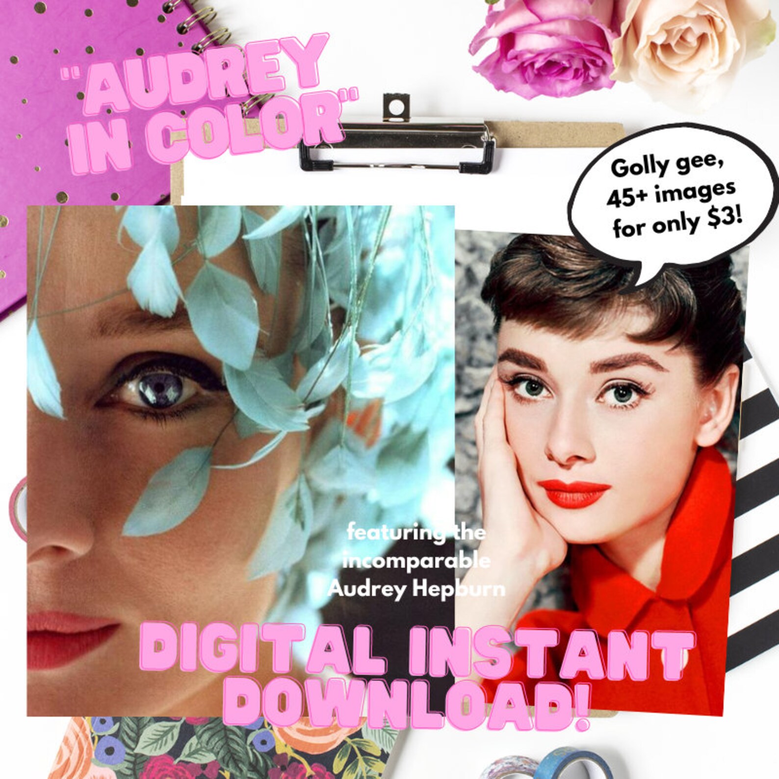 Audrey in Color Audrey Hepburn Photo Collection INSTANT - Etsy