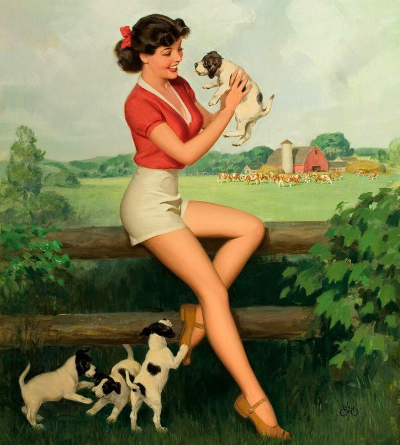Walt Otto Pin Up Art Best Of Walt Pin Up Girl Photo Etsy