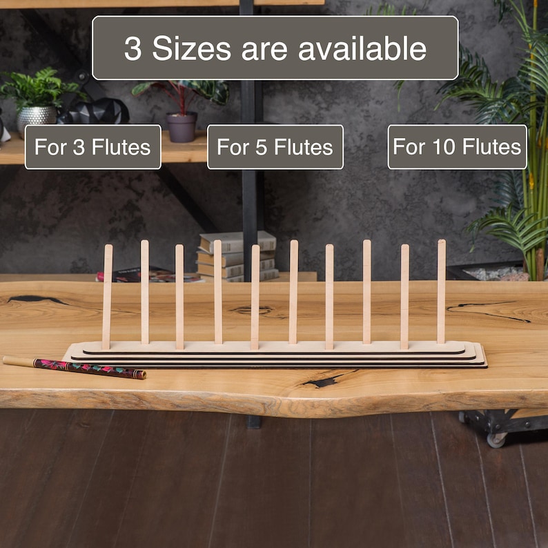 Native American Flute Stand, Wooden Flute Holder, Flute Display Shelf ...