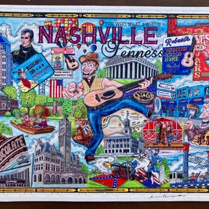 Nashville Tennessee 300 Piece Jigsaw Puzzle With Metal Collector Tin ...