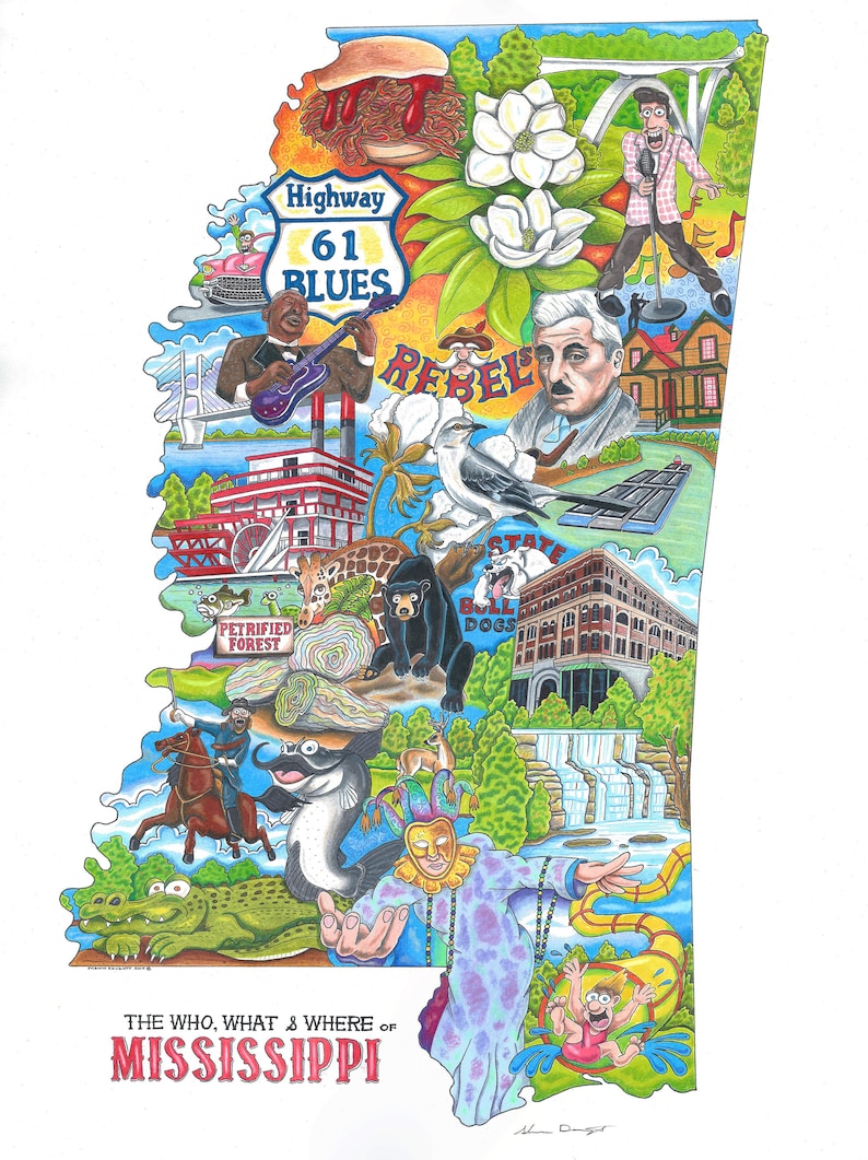 Mississippi Postcards Pack of 15 Signed by the Artist - Etsy