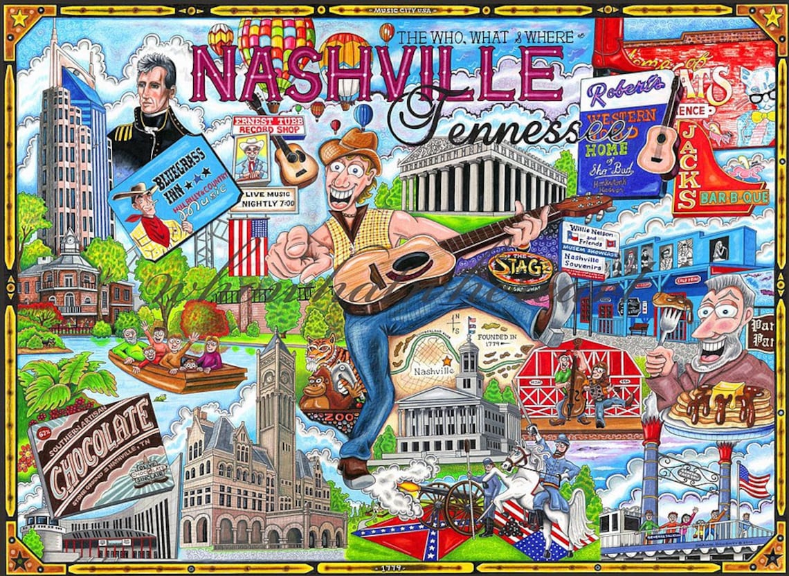 Nashville Tennessee Postcards Pack of 15 Signed by the Artist - Etsy