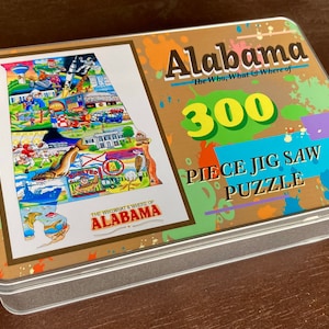 The State of Alabama 300 Piece Jigsaw Puzzle With Metal Collector Tin ...