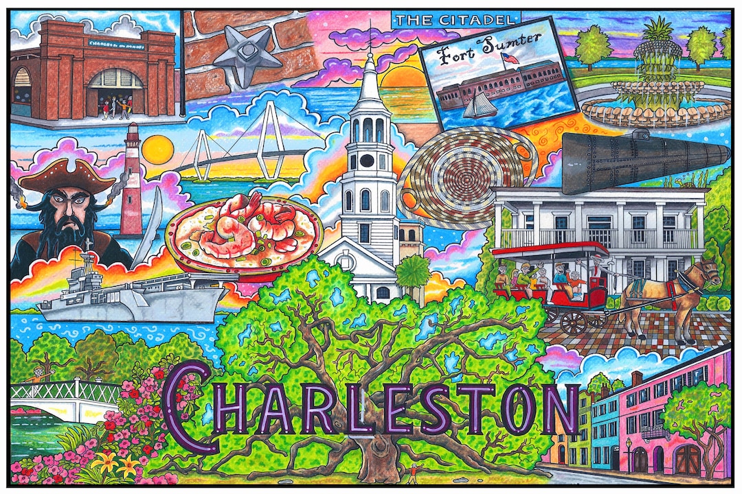 Charleston, South Carolina Postcards Pack of 15 Signed by the Artist ...