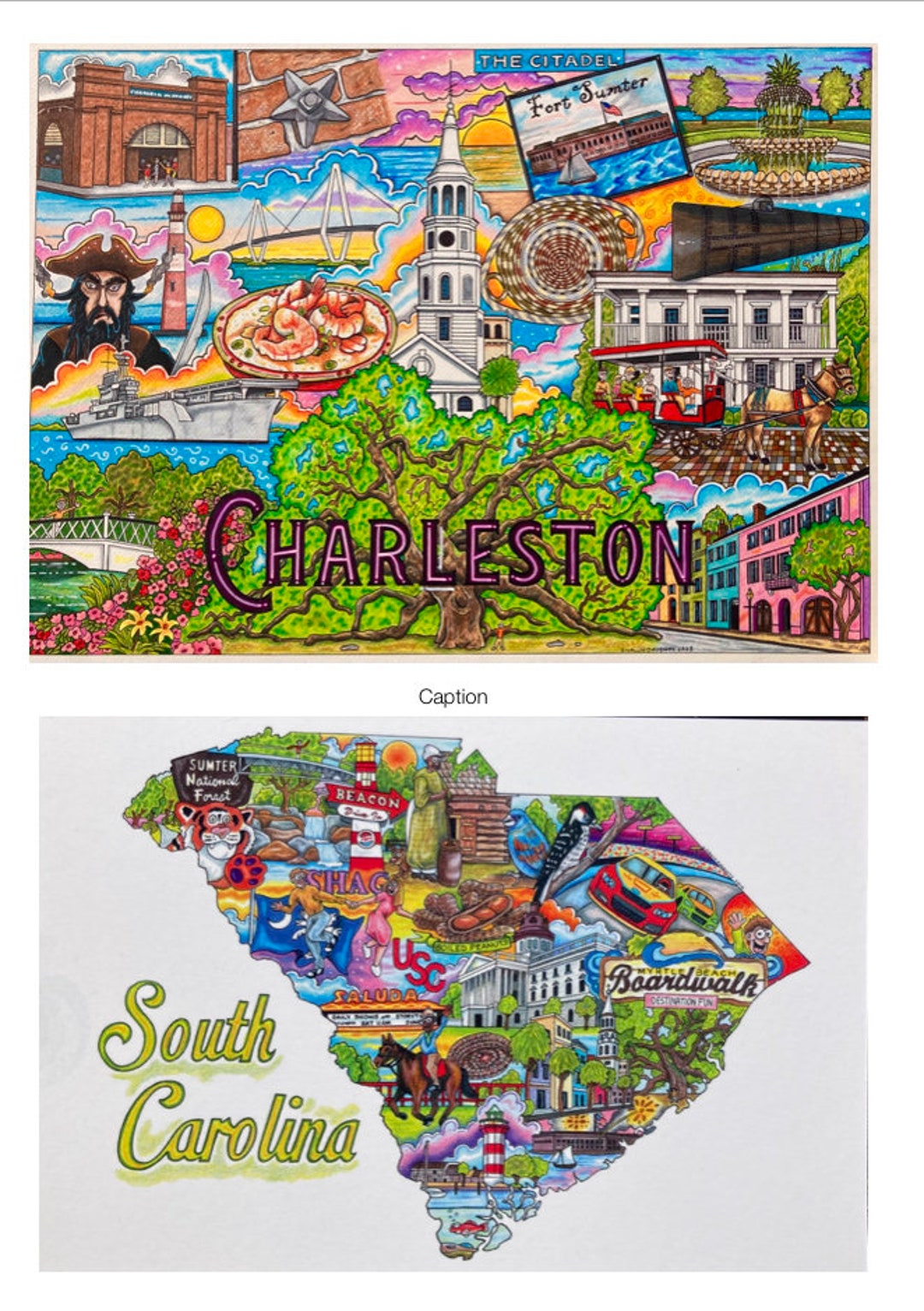 The Best of South Carolina 50 Postcard Set/ 25 South Carolina and 25 ...