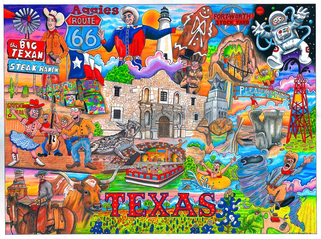 Texas Postcards Pack of 50 Signed by the Artist/vacation/travel - Etsy