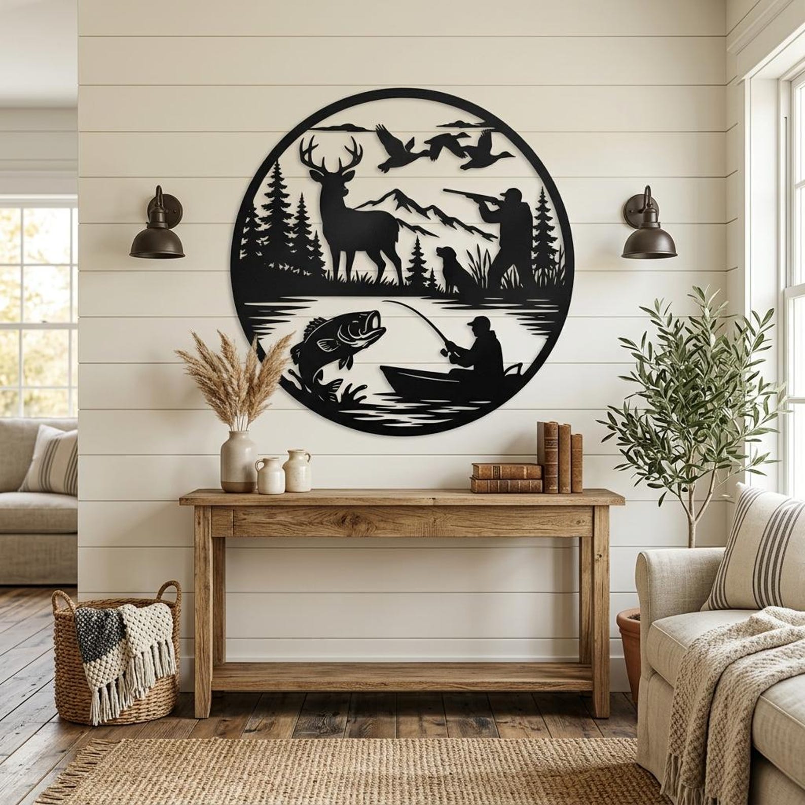 Deer Fish Duck Hunting Fishing Wall Art Laser Cut File | Hunting SVG ...