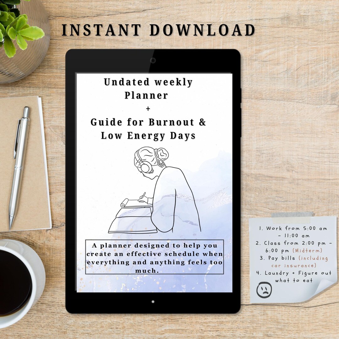 Burnout Recovery Planner: Gentle Weekly Digital PDF for Mental Health ...