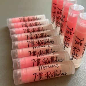 PERSONALIZED Tinted Lip Balms for Birthday Parties, Sweet Sixteen, Baby ...