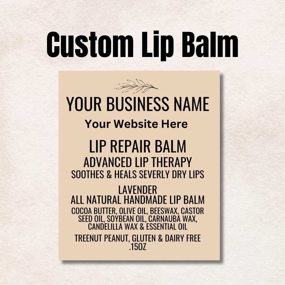 PERSONALIZED Lip Balms for Your Business With Your Brand Name, Website ...