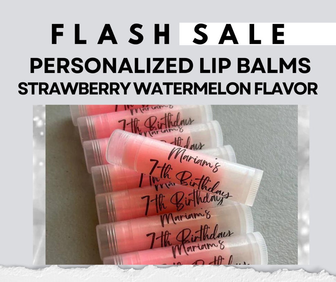 PERSONALIZED Strawberry Watermelon Pink Tinted Sweetened Lip Balms for ...