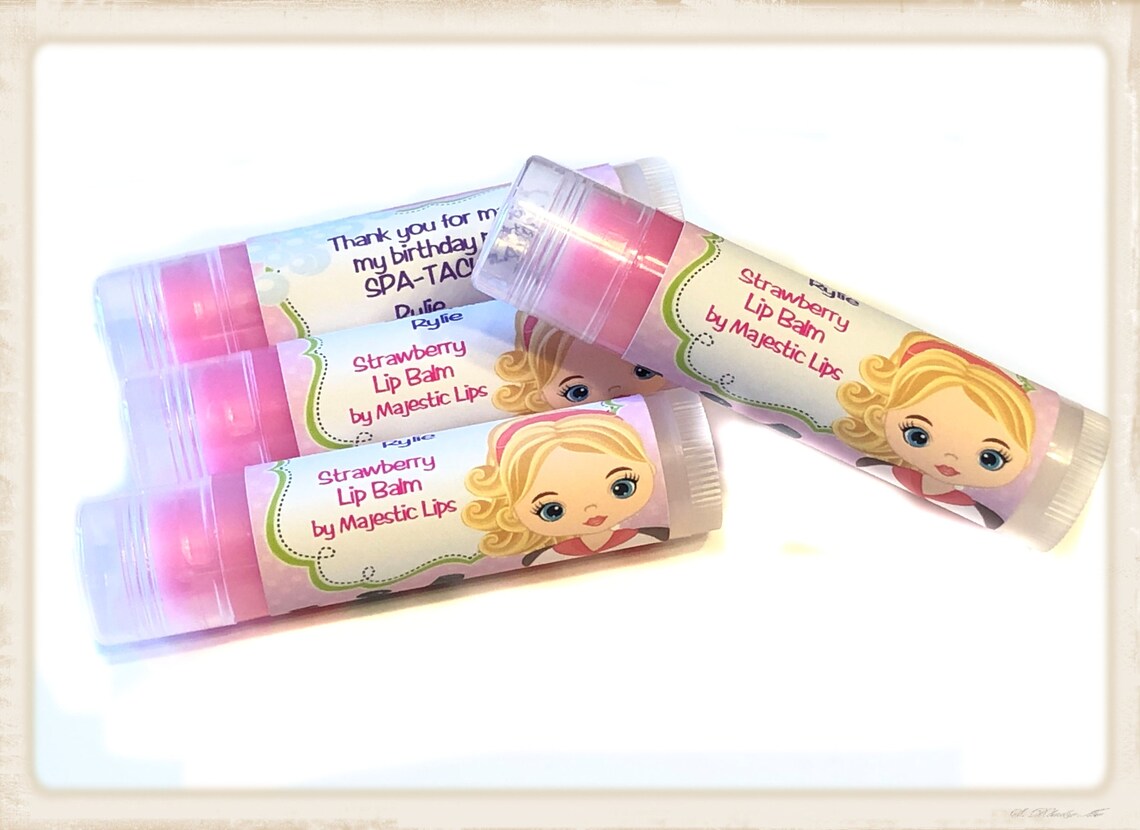 SPA PARTY Personalized Lip Balm Party Favors Blond Girl | Etsy