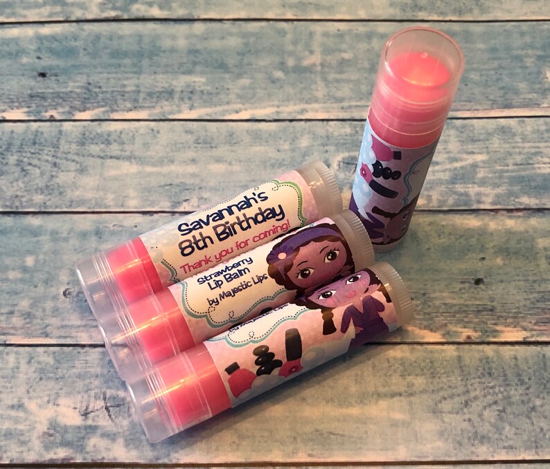 SPA PARTY Personalized Lip Balm Party Favors Purple | Etsy