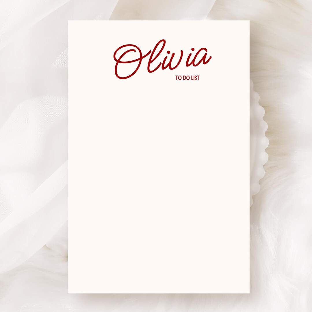 Custom Minimalist Coquette Sticky Note Pads With Name, Custom Sticky ...