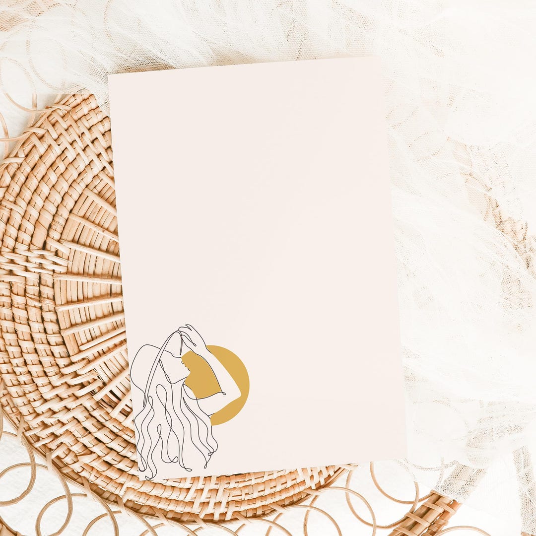 Boho Line Art Sticky Notepad, Custom Sticky Notes, Unique Office Gift ...