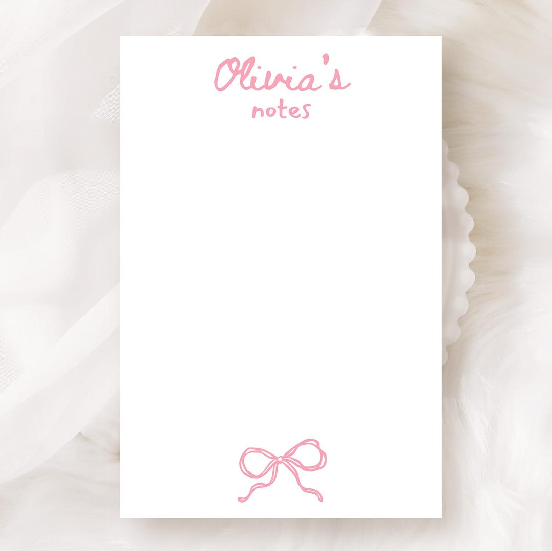 Personalized Minimalist Coquette Post-it® Note Pads With Name, Custom ...