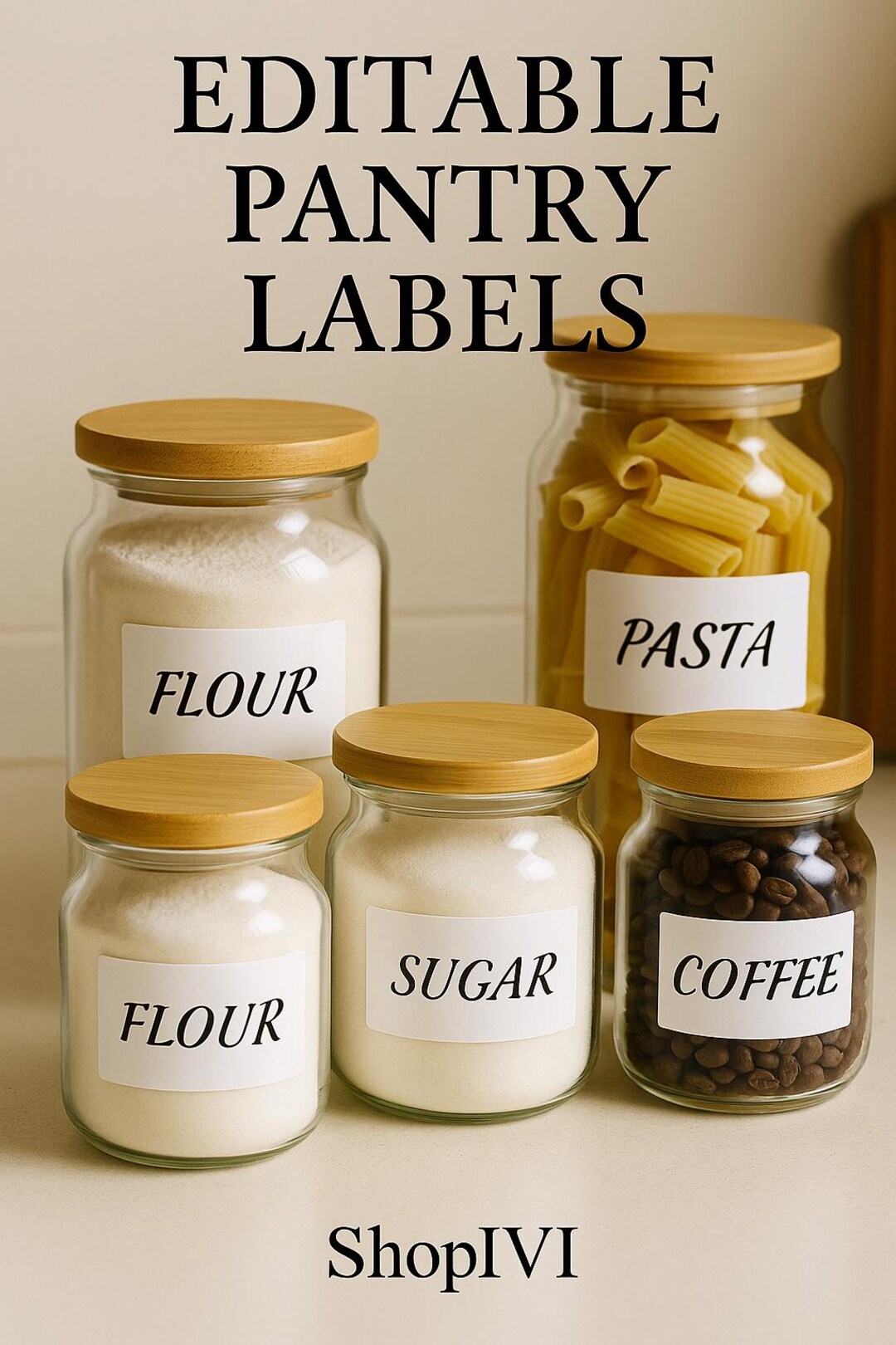 Pantry Labels Printable – Kitchen Jar Stickers – Modern Spice Labels ...