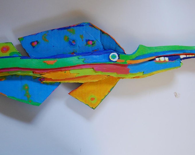 Painted Recycled Wood Fish Art Ready to Hang in Any Room - Etsy