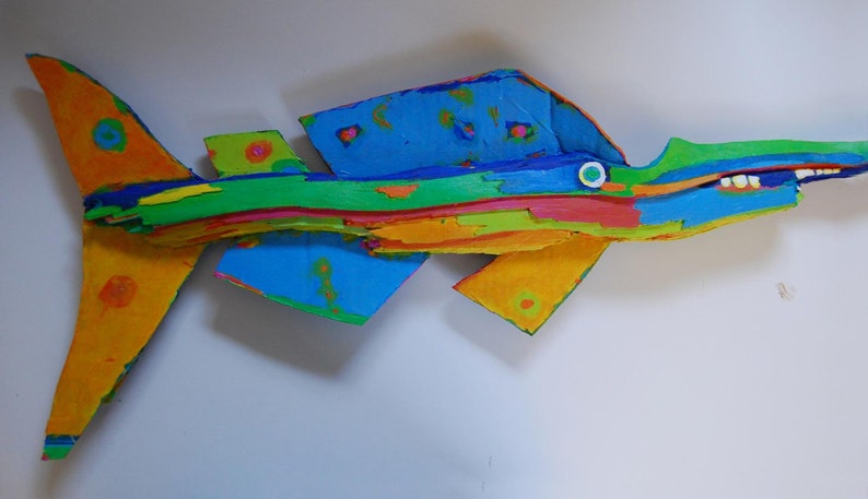 Painted Recycled Wood Fish Art Ready to Hang in Any Room - Etsy