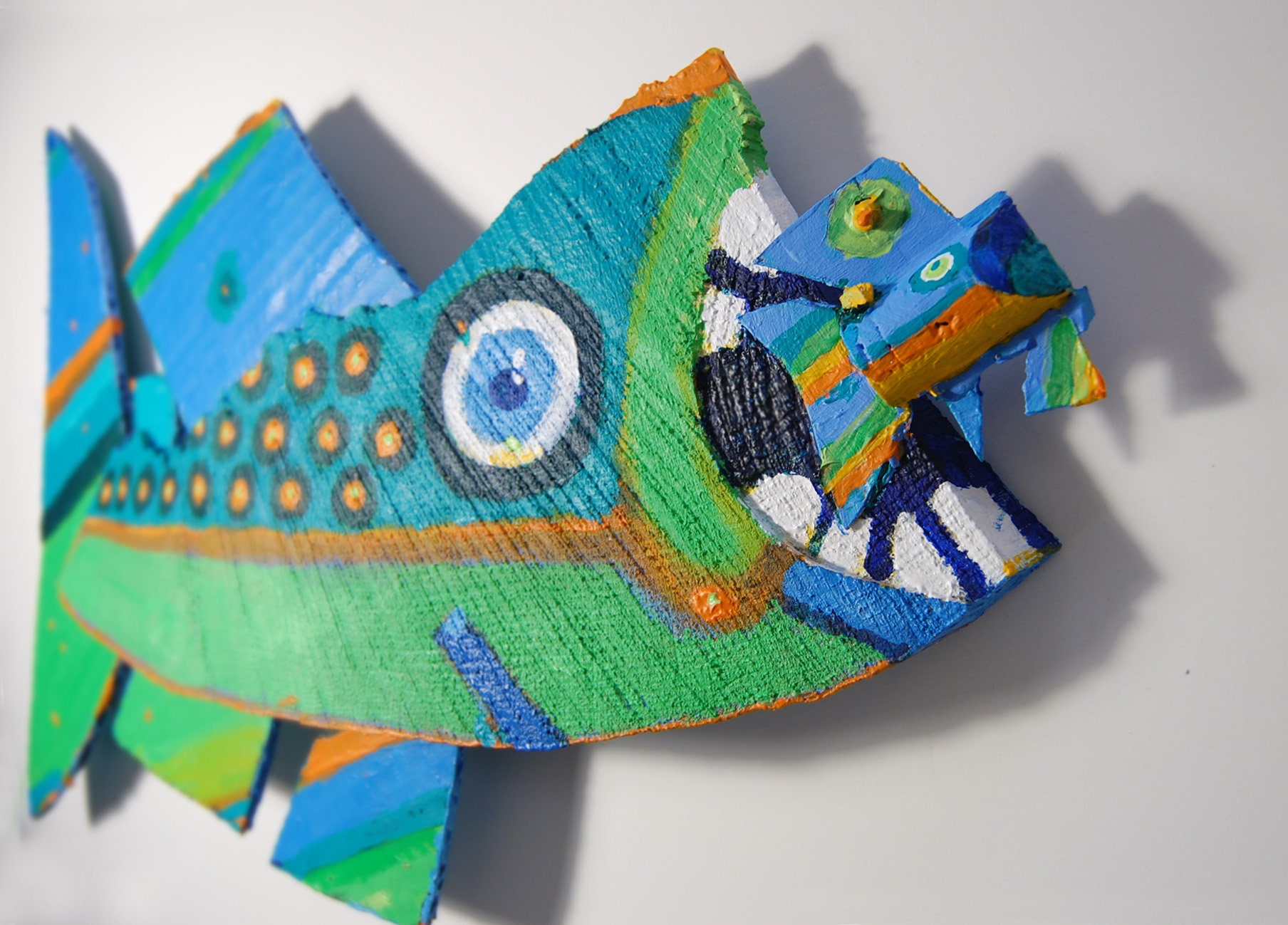 Fish Eat Fish Wood Fish Art - Etsy