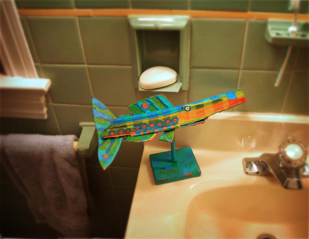 Table Top Fish Art Handmade Whimsical Colorful Original - Etsy