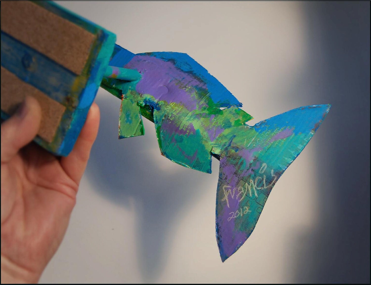 Table Top Fish Art Handmade Whimsical Colorful Original Funky Wood Fish ...