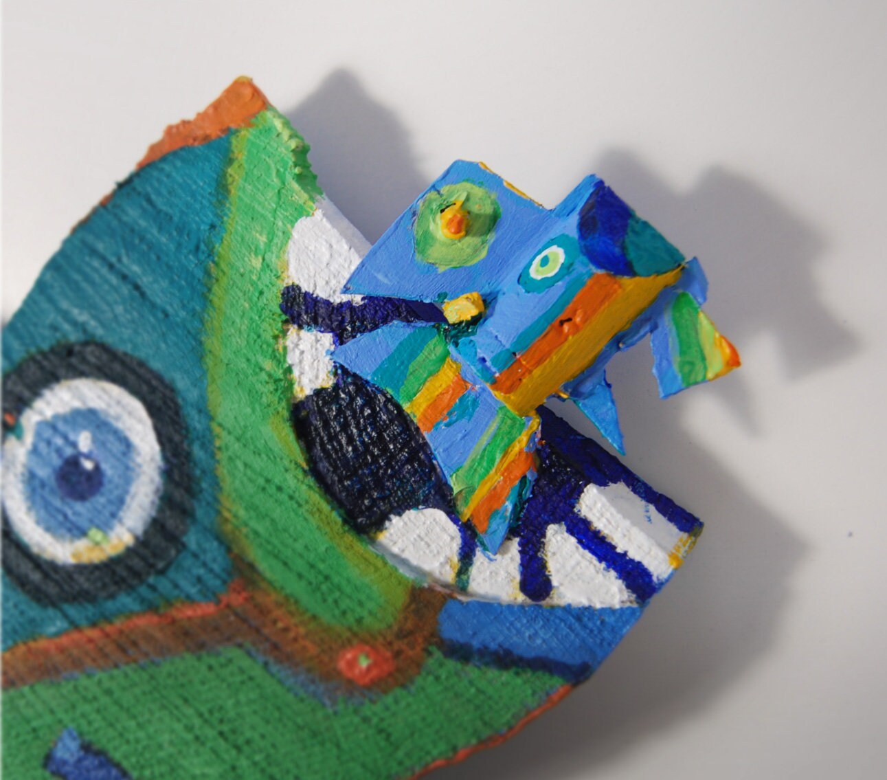 Fish Eat Fish Wood Fish Art - Etsy