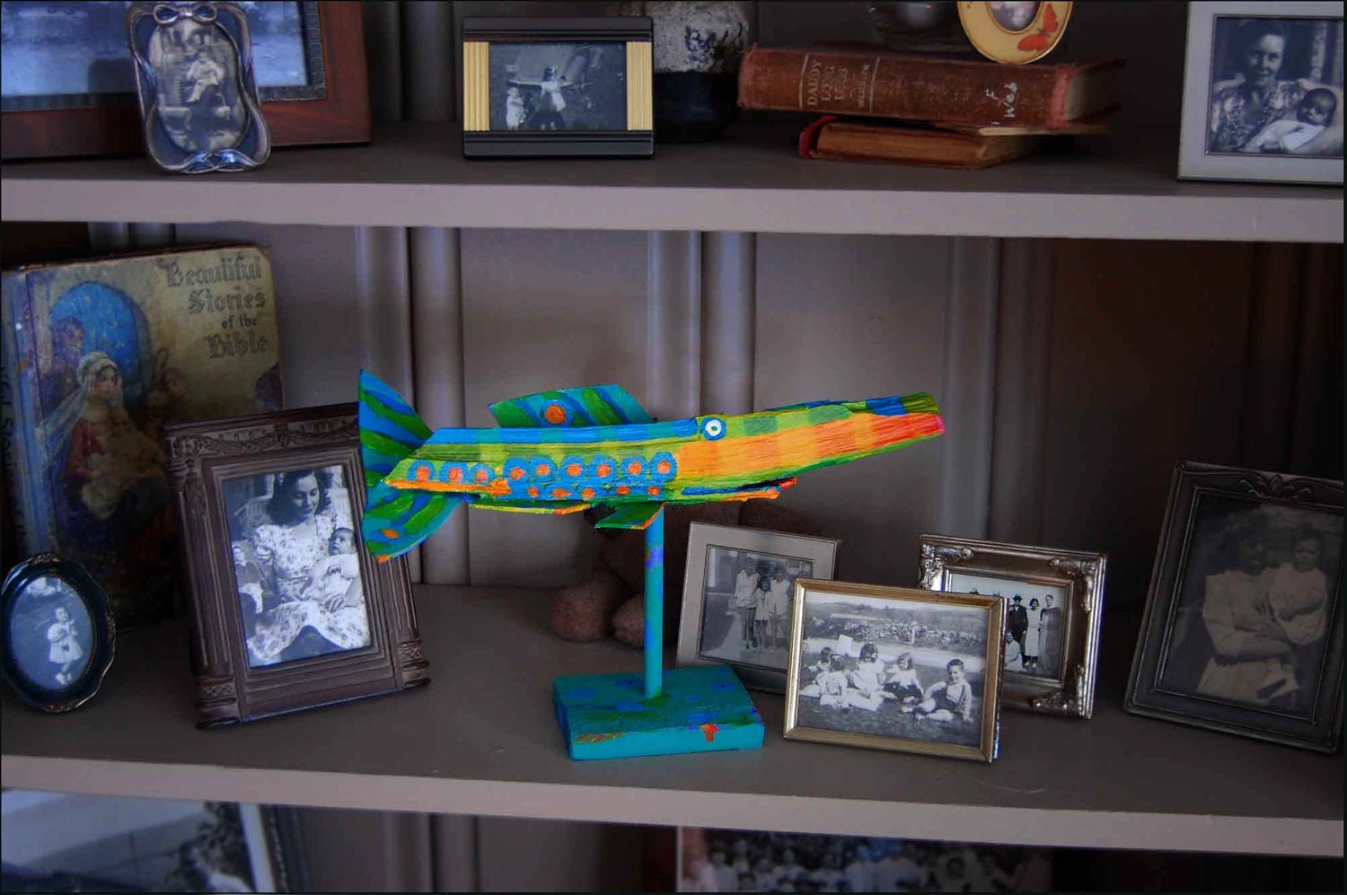 Table Top Fish Art Handmade Whimsical Colorful Original Funky Wood Fish ...