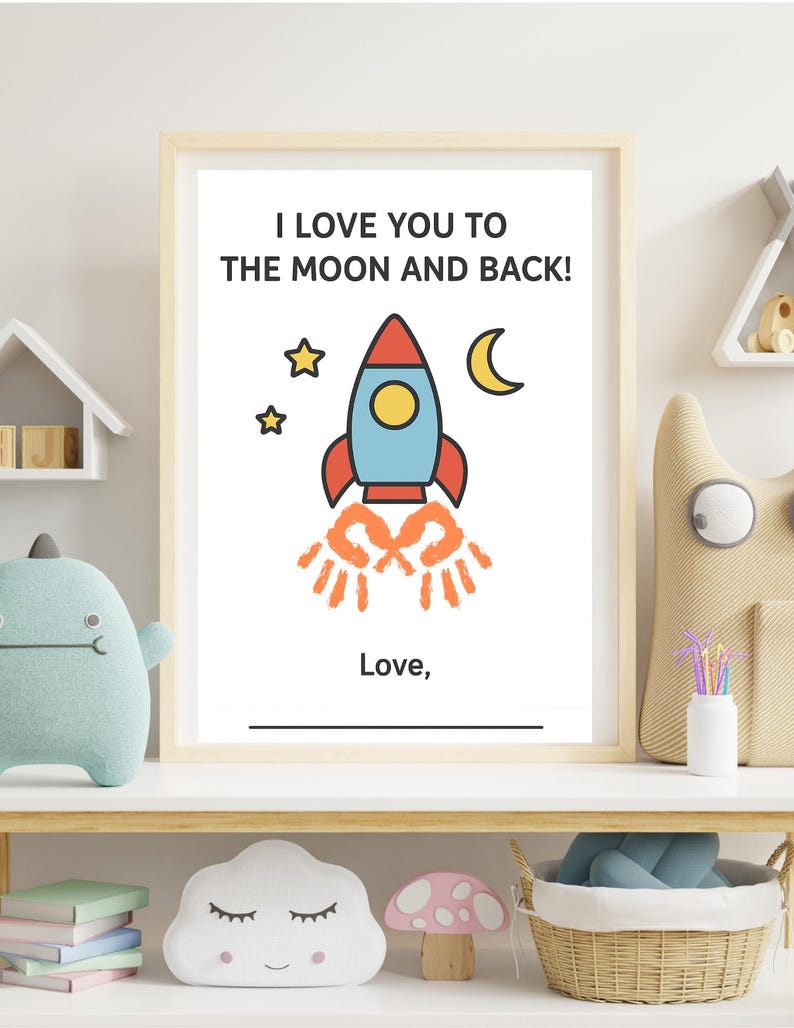 Rocket Handprint Craft for Father’s Day | Printable PDF Gift for Dad ...