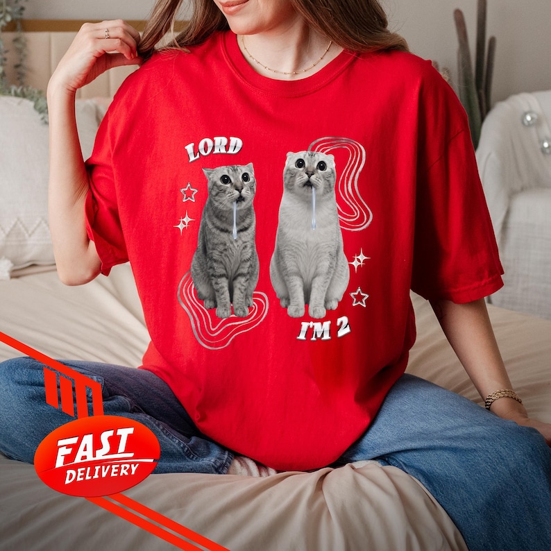 Lord I'm One Cat Meme Tee, Viral Cat Drooling Meme Shirt, Funny Cat ...