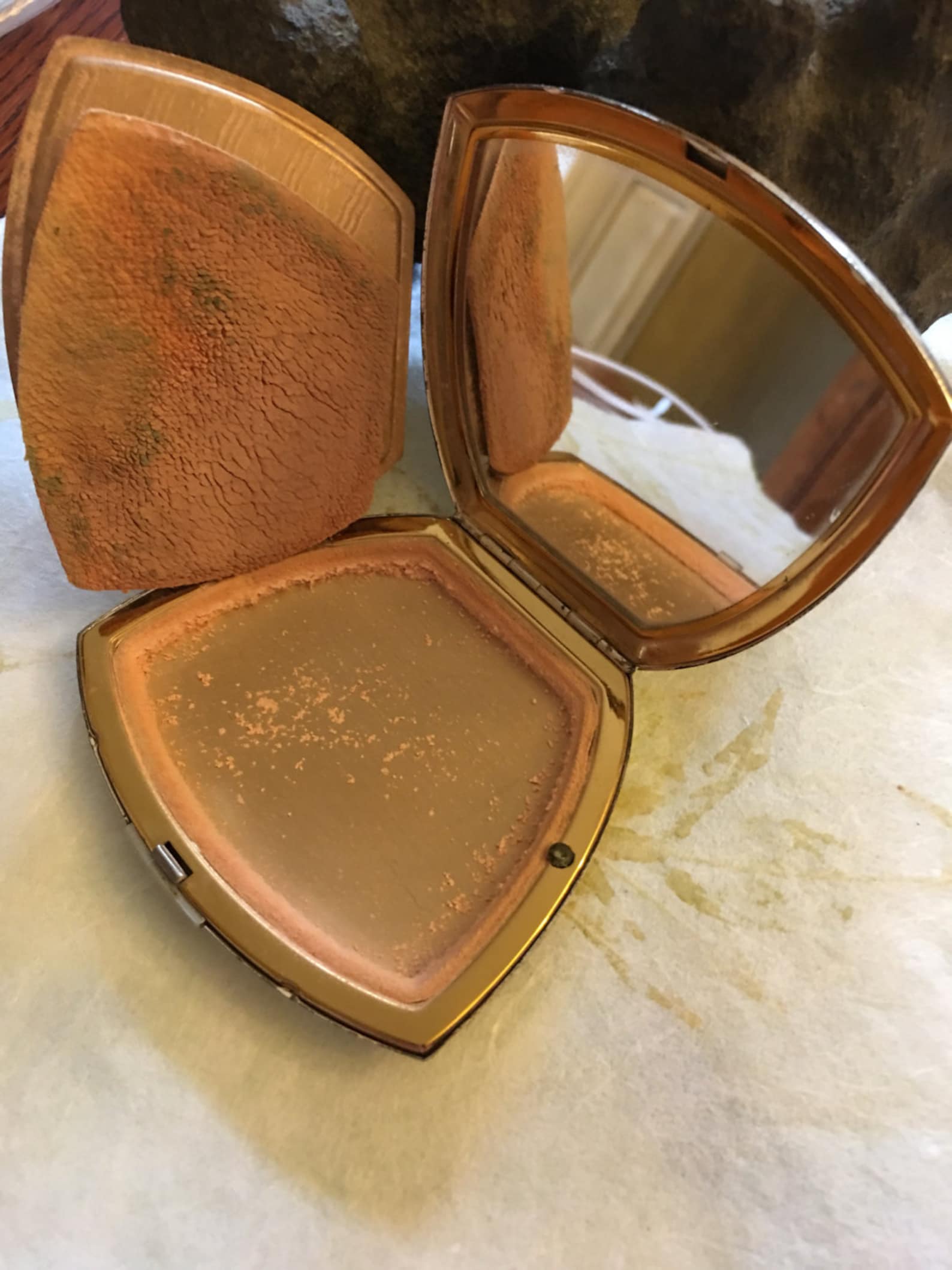Vintage Powder Compact With Mirror - Etsy