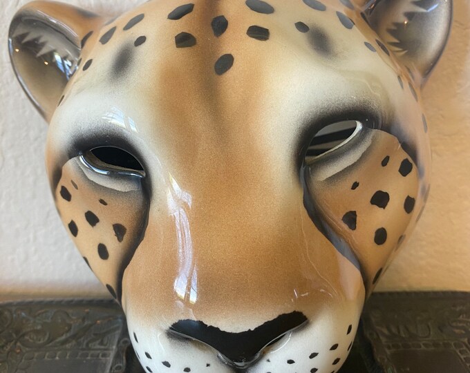1988 Signed Catiya Ceramic Cheetah Mask Wall Hanging - Etsy