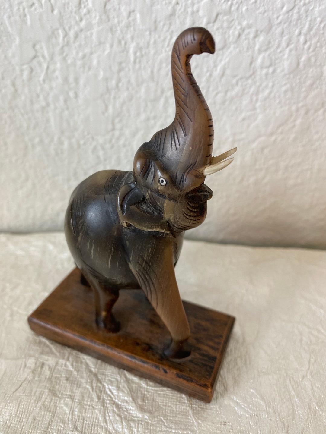 Antique Wonderful Bone Carved Small Elephant With Trunk up and Tusks - Etsy