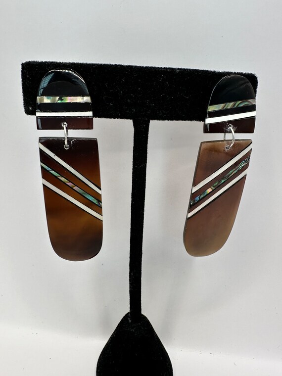 Art Deco Tortoise Bakelite Dangle Clip Earrings - Gem