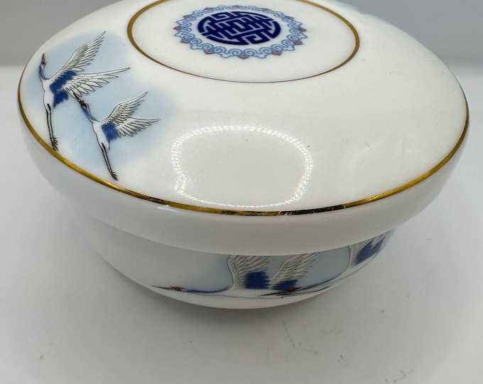 Ten Fashion Ware Haeng Namsa 1942 Snow Bone China Rice Bowls Blue Crane ...