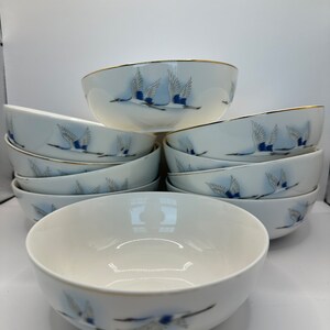 10 Fashion Ware Stone Bone China 1942 Haeng Namsa Blue White Flying ...