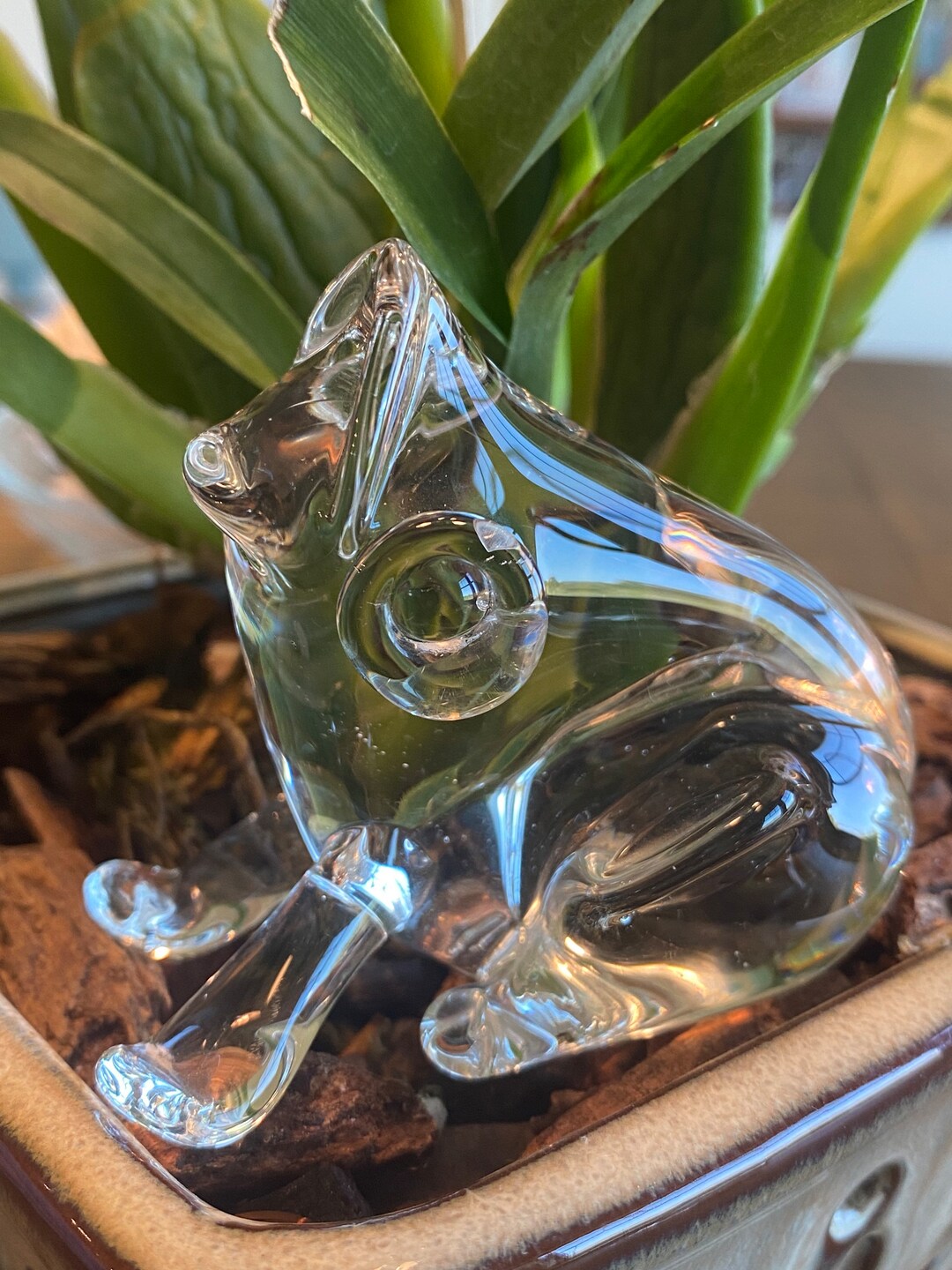 Vintage Art Crystal Glass Frog Ivey Arte Murano Cristal Clear - Etsy