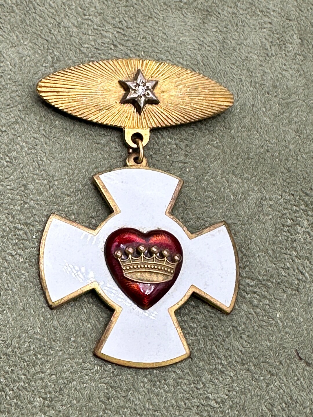 Antique Rebekah Lodge Patriarchs Chivalry Sterling Silver Gold Diamond ...