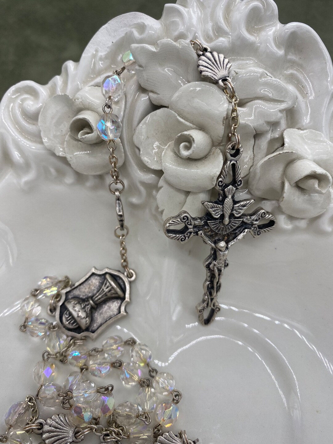 Nice Aurora Borealis Rosary With Pretty Crucifix - Etsy