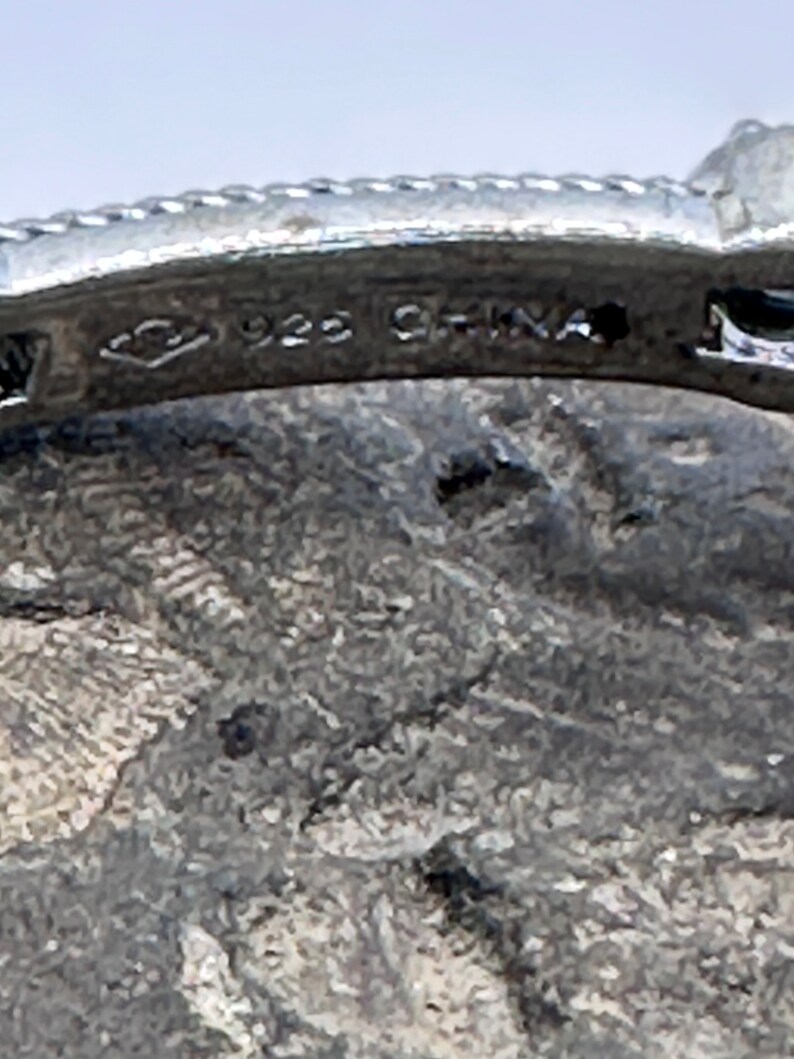 Sterling Silver 925 Bangle With 10 Czs Bracelet CHINA 8" - Etsy