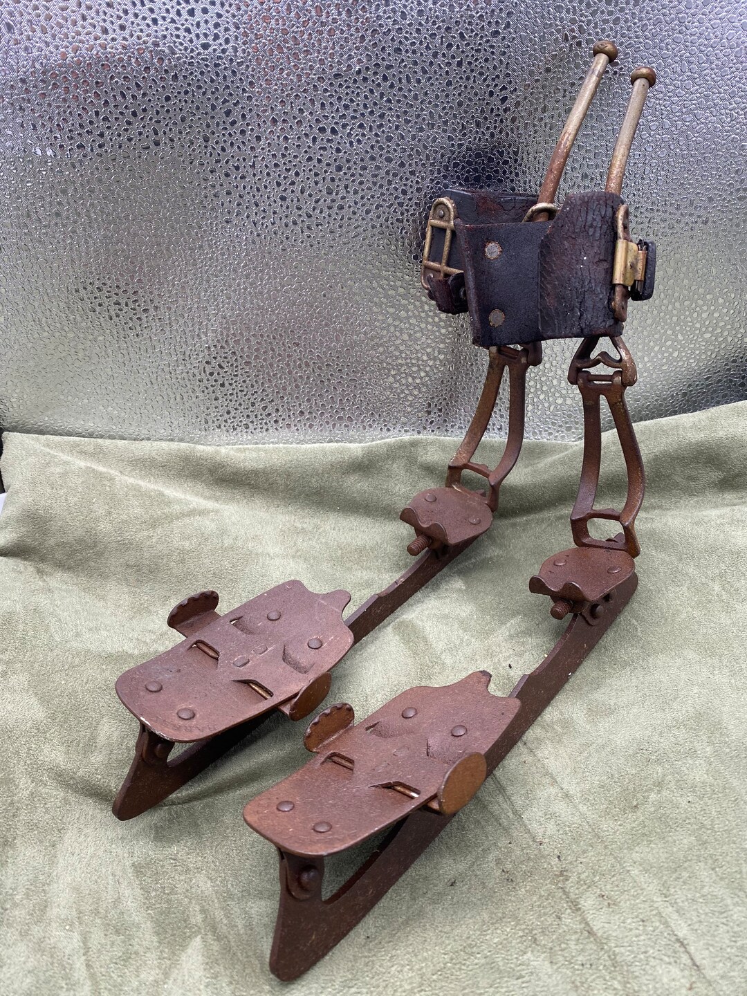 Antique Early 1900’s Metal Skates With Leather Straps - Etsy