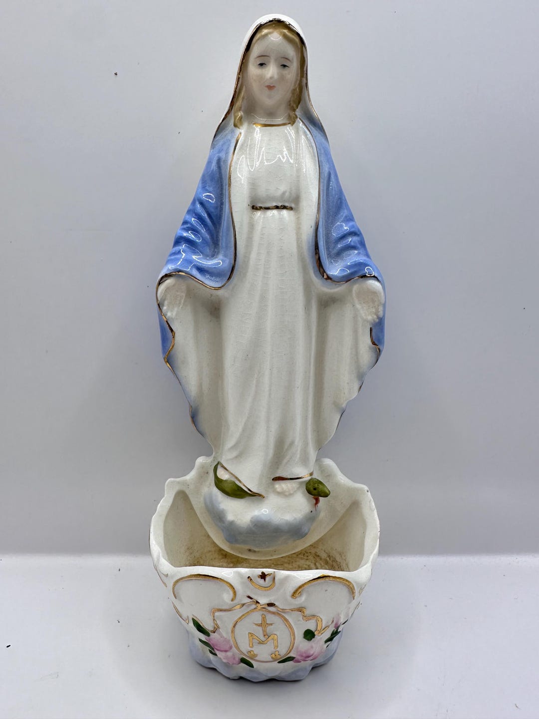 VIRGIN MARY Holy Water Mini-font From JAPAN 1950s - Etsy