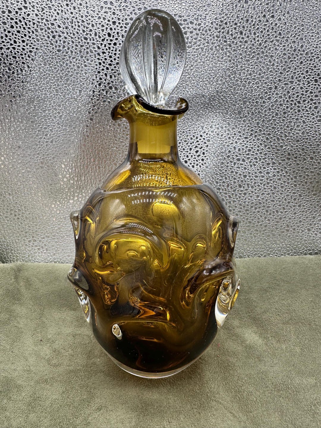 Aseda Glasbruk Heavy Sweden Seda Amber Brown and Clear Glass Hand Blown ...