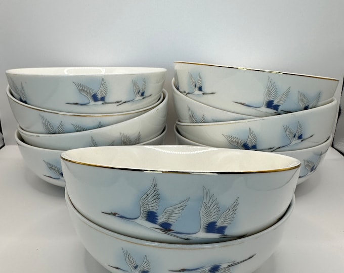 10 Fashion Ware Stone Bone China 1942 Haeng Namsa Blue White Flying ...