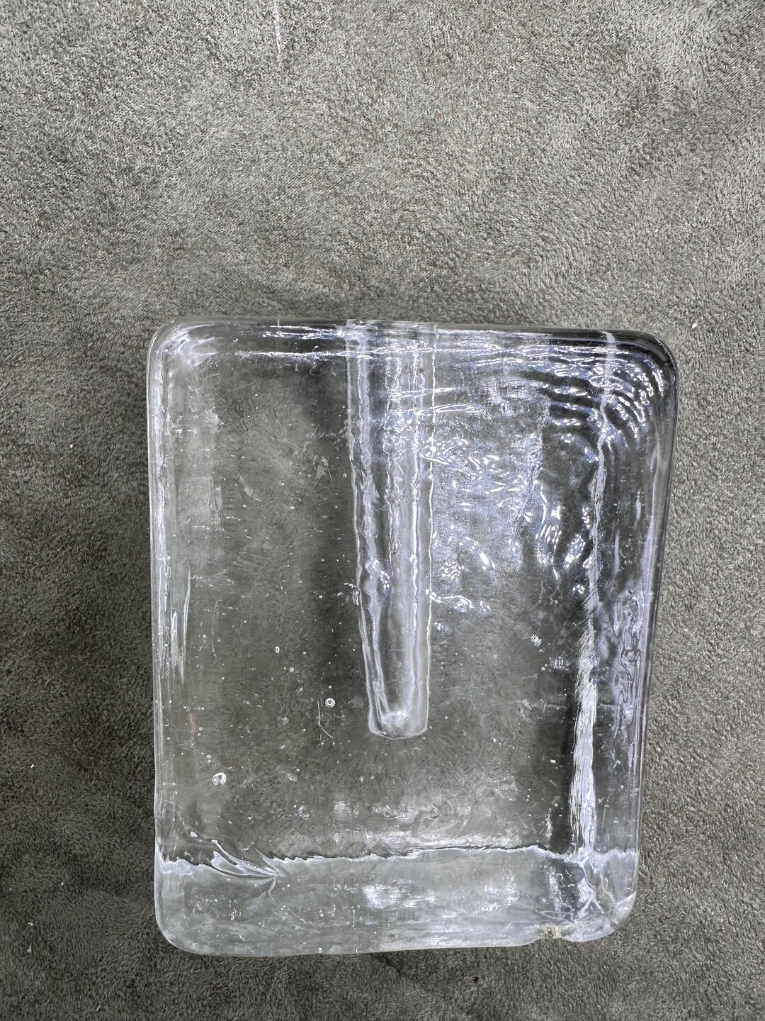 Art Glass Block Modernist Single Stem Bud Vase MCM 6" Tall Made in ...